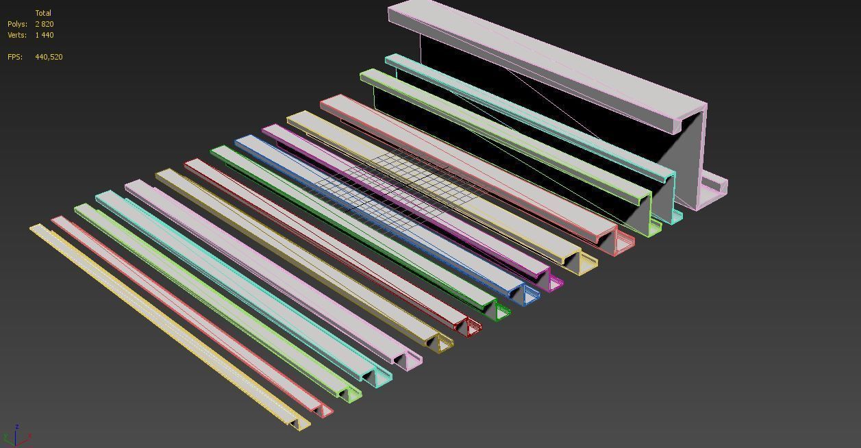 Metallic profile 3D model | CGTrader