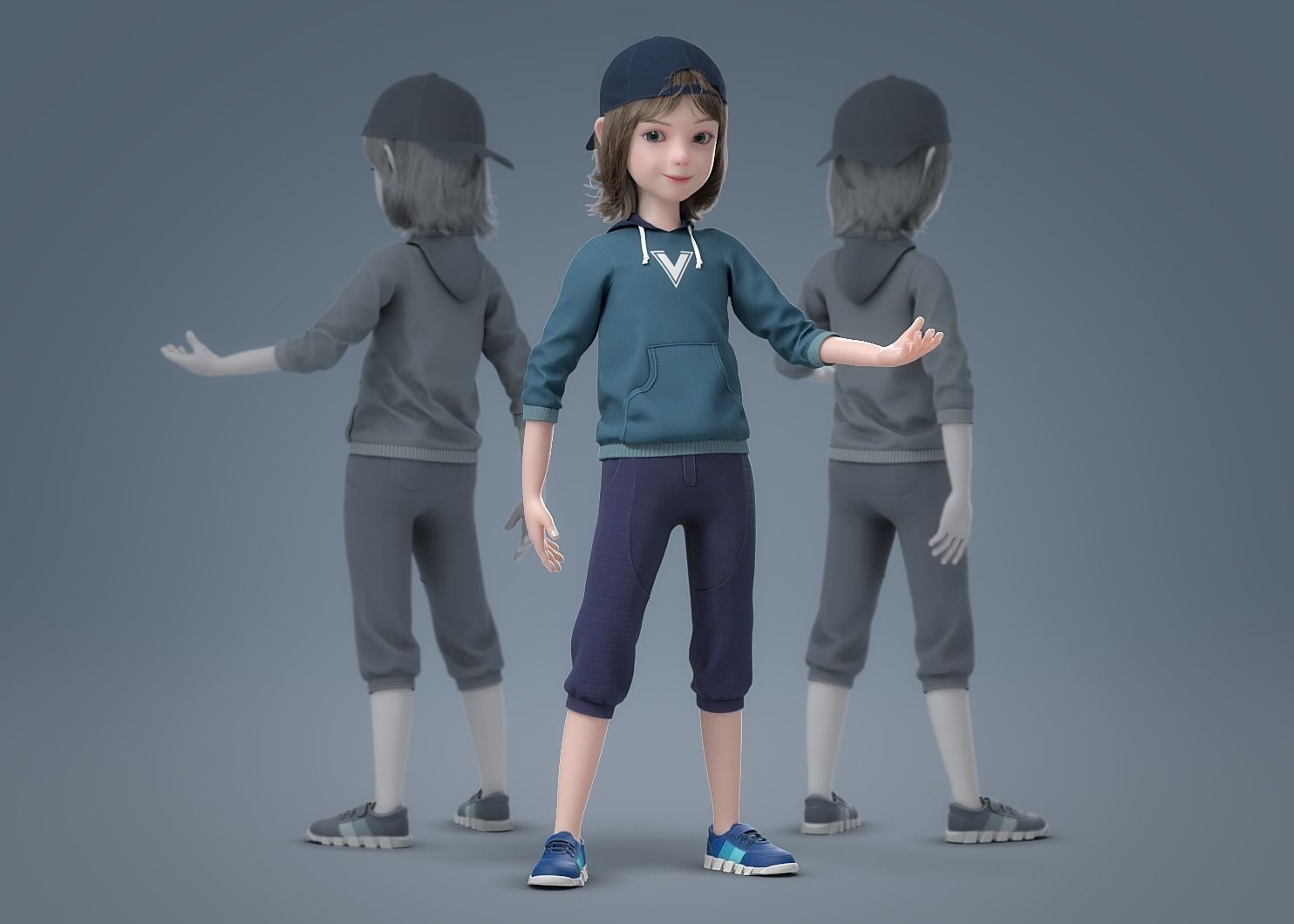Cartoon Boy Rigged 3D model rigged | CGTrader