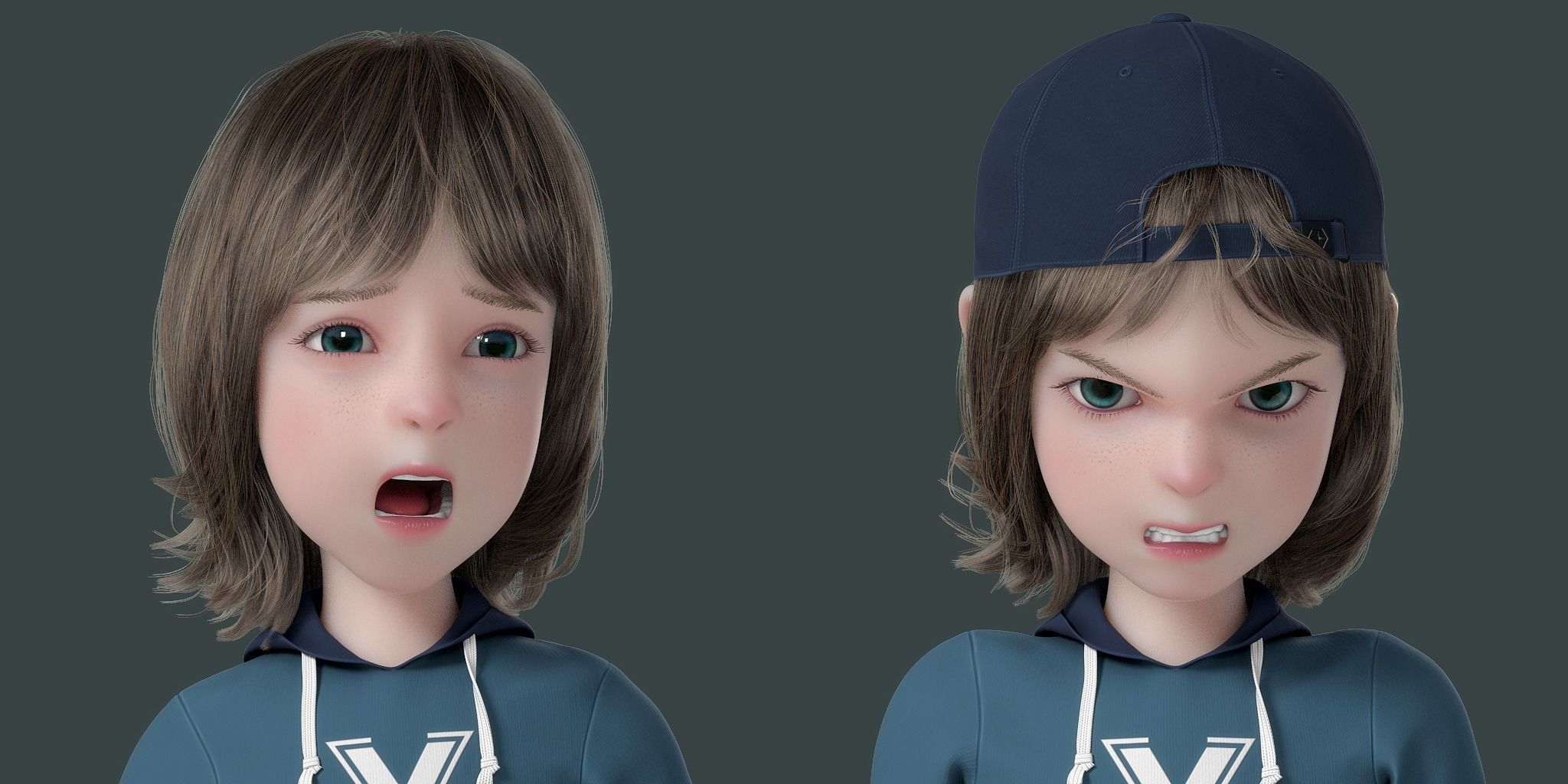 Cartoon Boy Rigged 3D model rigged | CGTrader