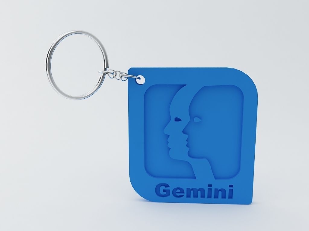 Gemini Zodiac Keychain Model 3D model 3D printable | CGTrader