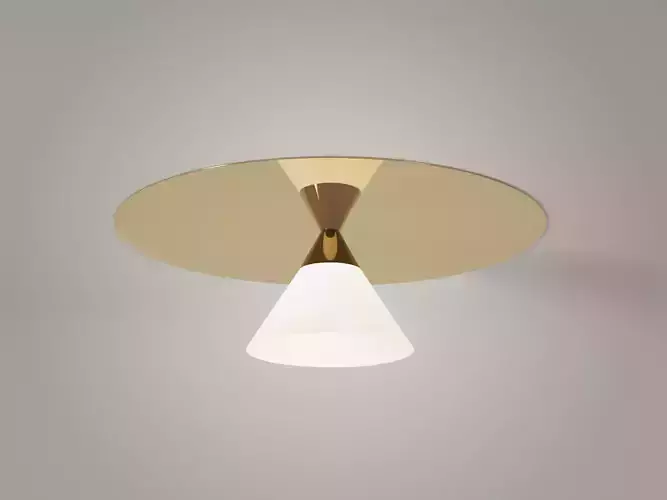 Plate and Cone Ceiling Lamp 3D model | CGTrader