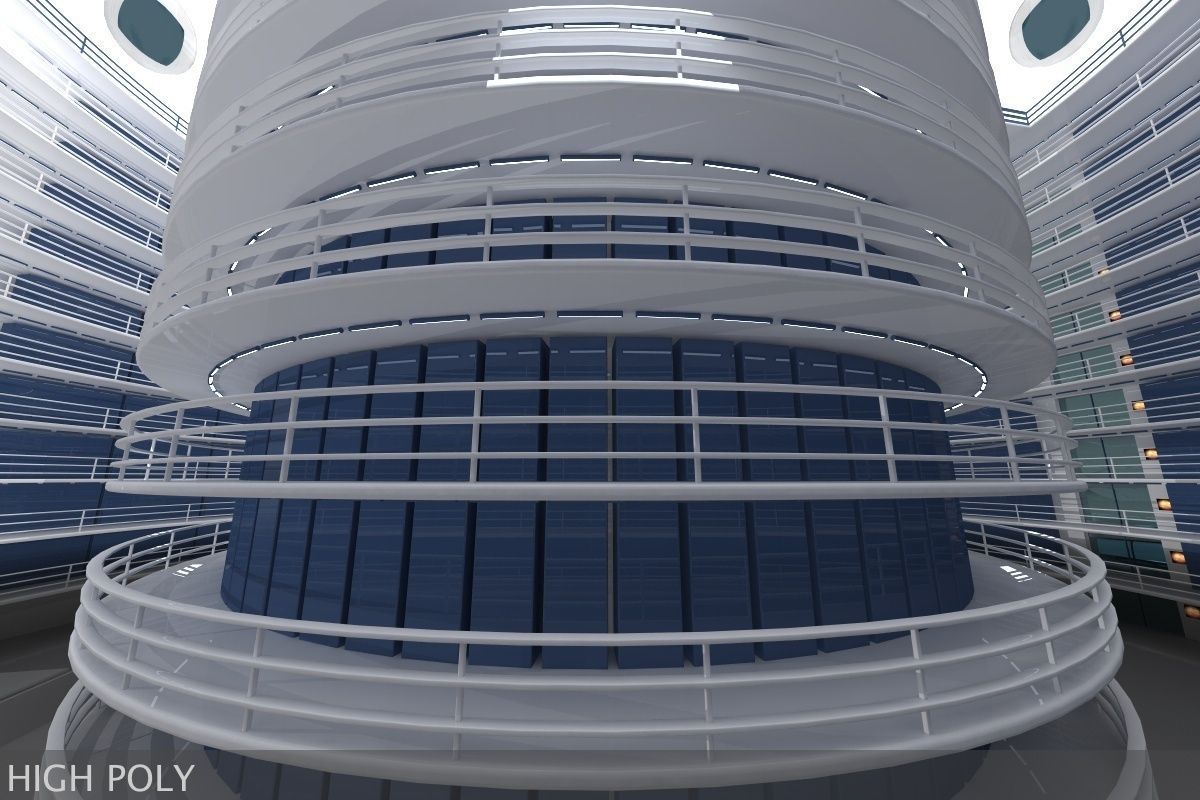 3D model Ultra Modern Futuristic Data Center VR / AR / low-poly rigged ...