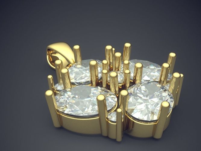 Diamond Pendant CAD-6998 3D model 3D printable | CGTrader