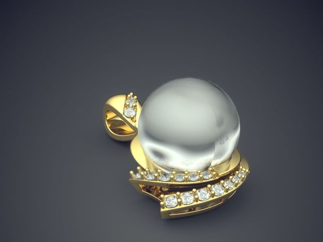 Pendant With Pearl CAD-6807 3D model 3D printable | CGTrader