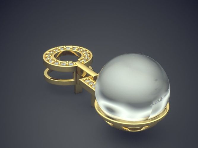 Pendant With Pearl CAD-6472 3D model 3D printable | CGTrader