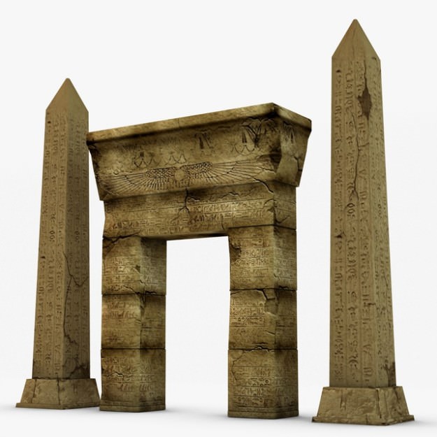 Egyptian obelisk and gate 3D Model .max .obj .3ds .fbx .c4d - CGTrader.com