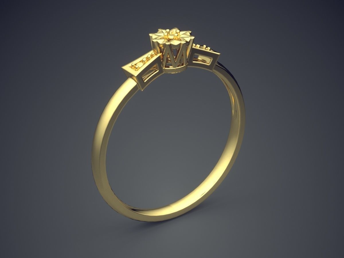 Engagement Ring CAD-5916 3D model 3D printable | CGTrader
