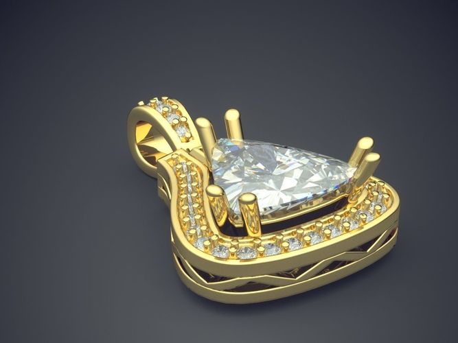 Pendant With Diamonds CAD-5018 3D model 3D printable | CGTrader