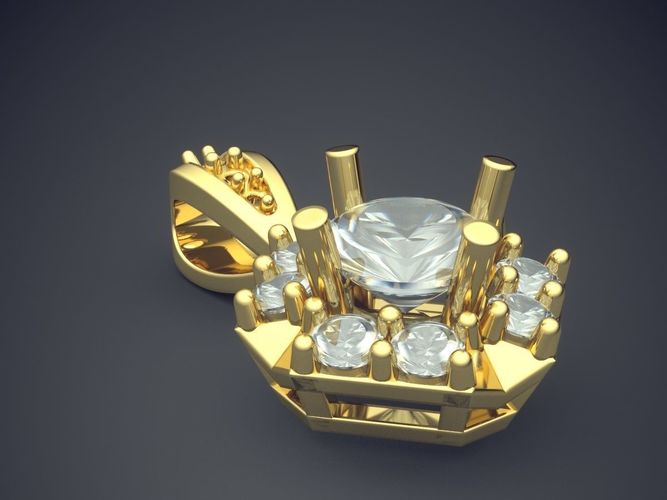 Pendant With Diamonds CAD-3416 3D model 3D printable | CGTrader