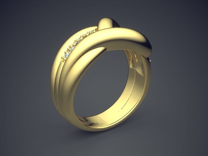 Ring With Small Diamonds CAD-3148 3D model 3D printable | CGTrader
