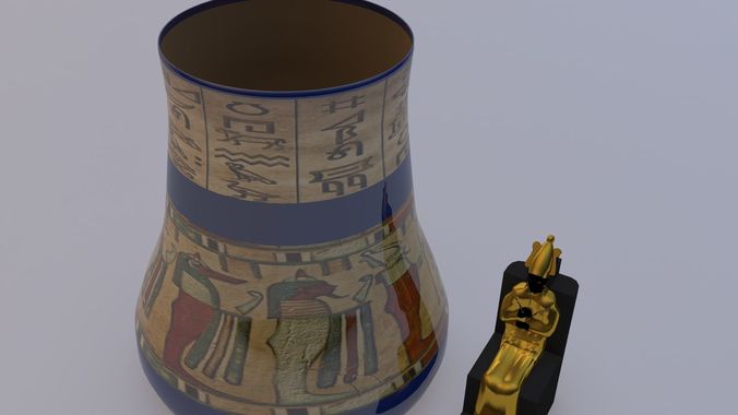 Osiris Statue and Vase free 3D model | CGTrader