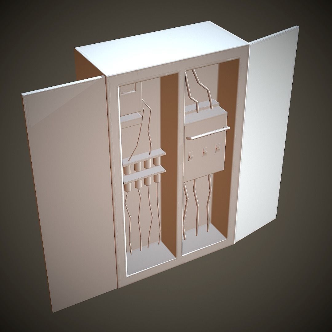 3D model Switchboard PBR Low Poly electrical box VR / AR / low-poly ...