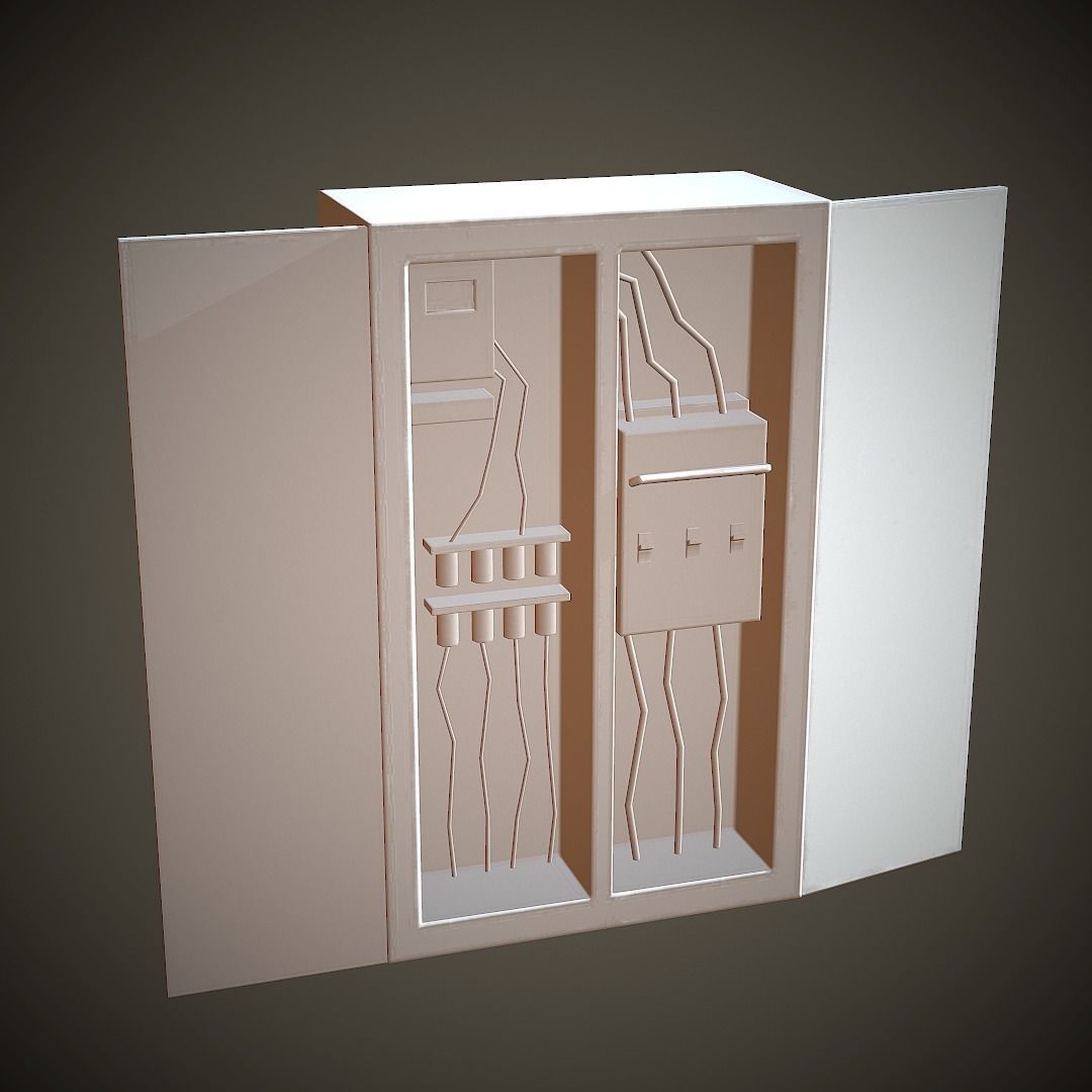3D model Switchboard PBR Low Poly electrical box VR / AR / low-poly ...