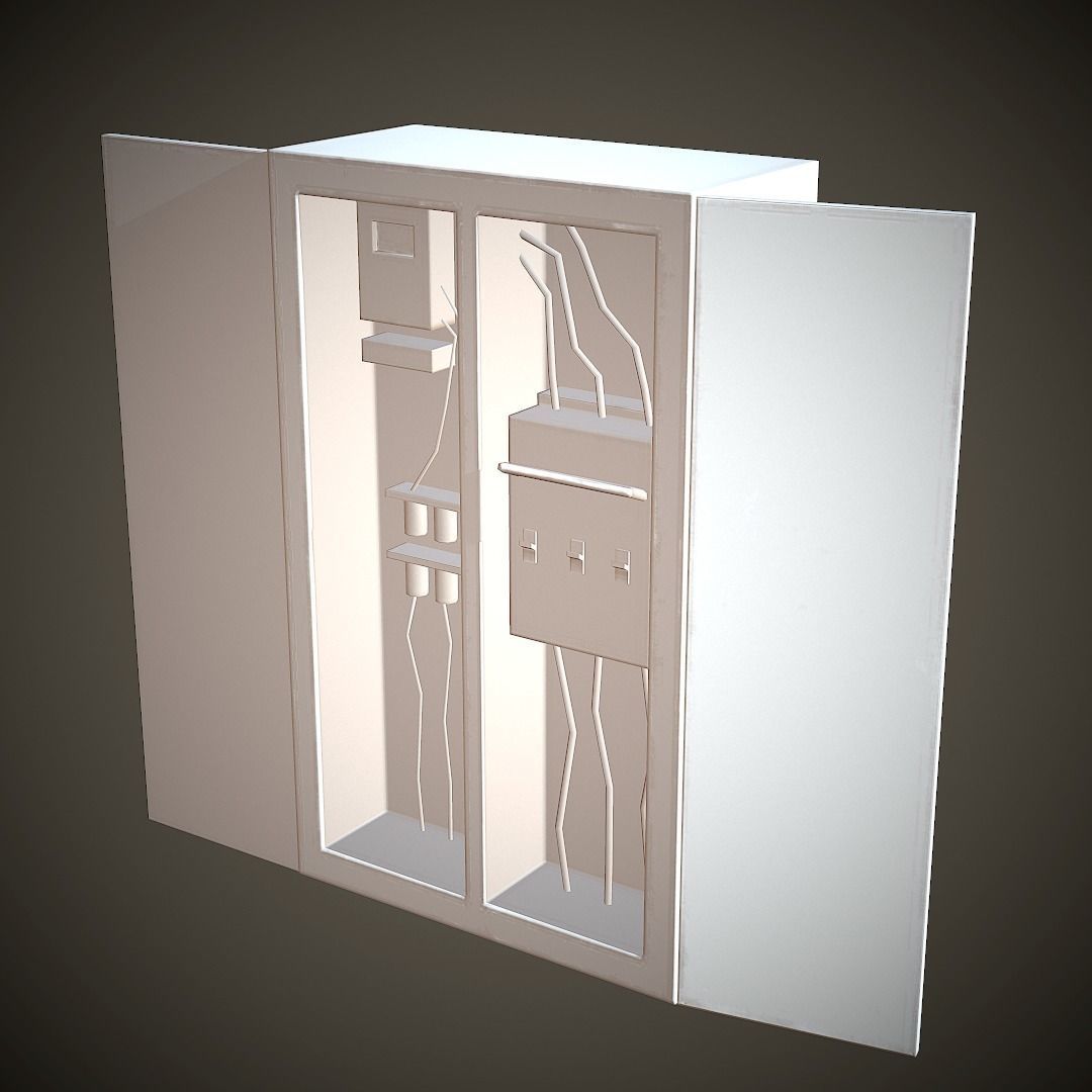 3D model Switchboard PBR Low Poly electrical box VR / AR / low-poly ...
