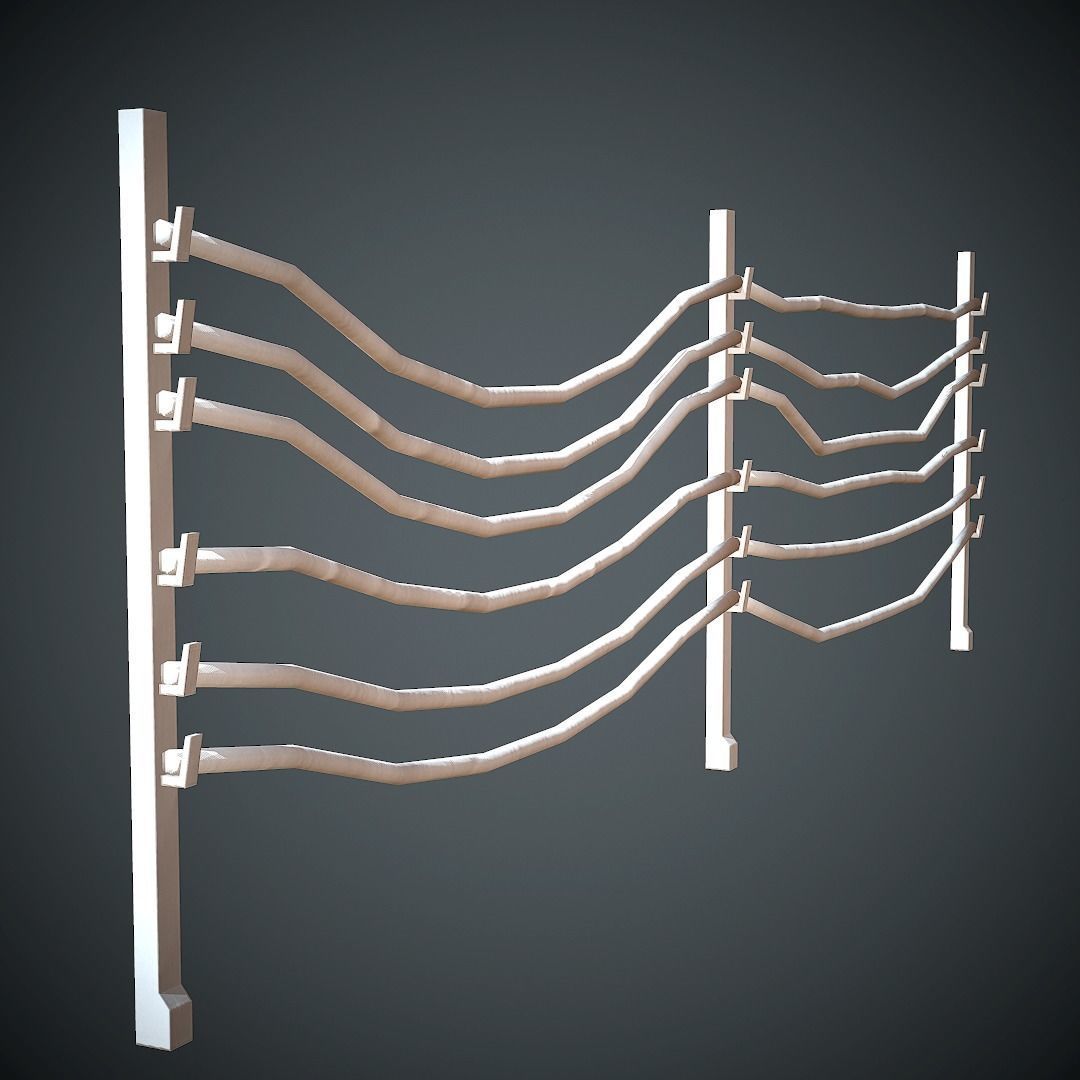 3D model Wires PBR Low Poly fence made of metal VR / AR / low-poly ...