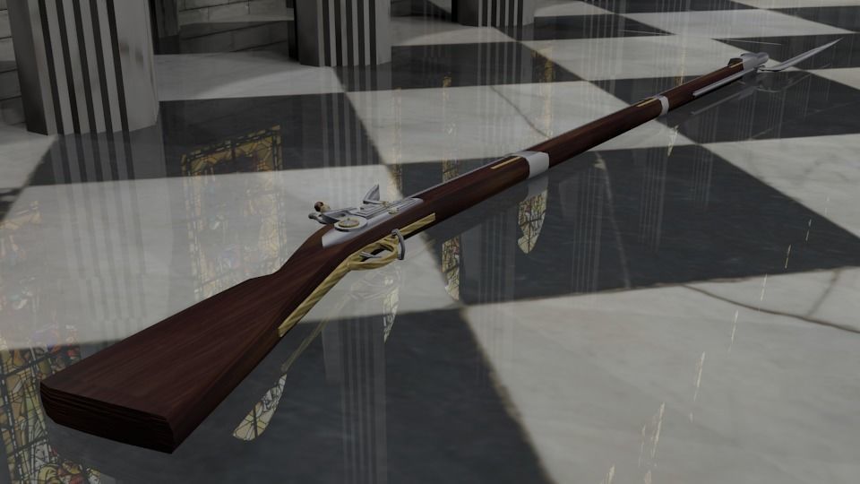 Brown Bess Flint Lock Muskeet 3D model animated rigged | CGTrader