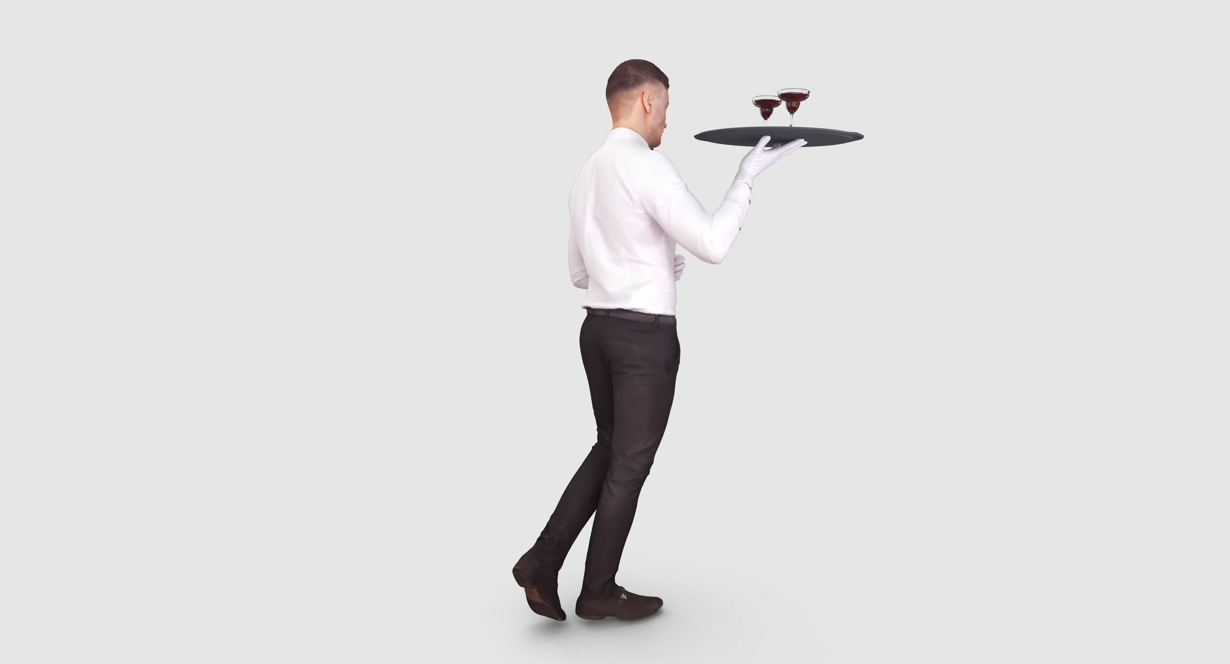 3D model Waiter Walking VR / AR / low-poly | CGTrader