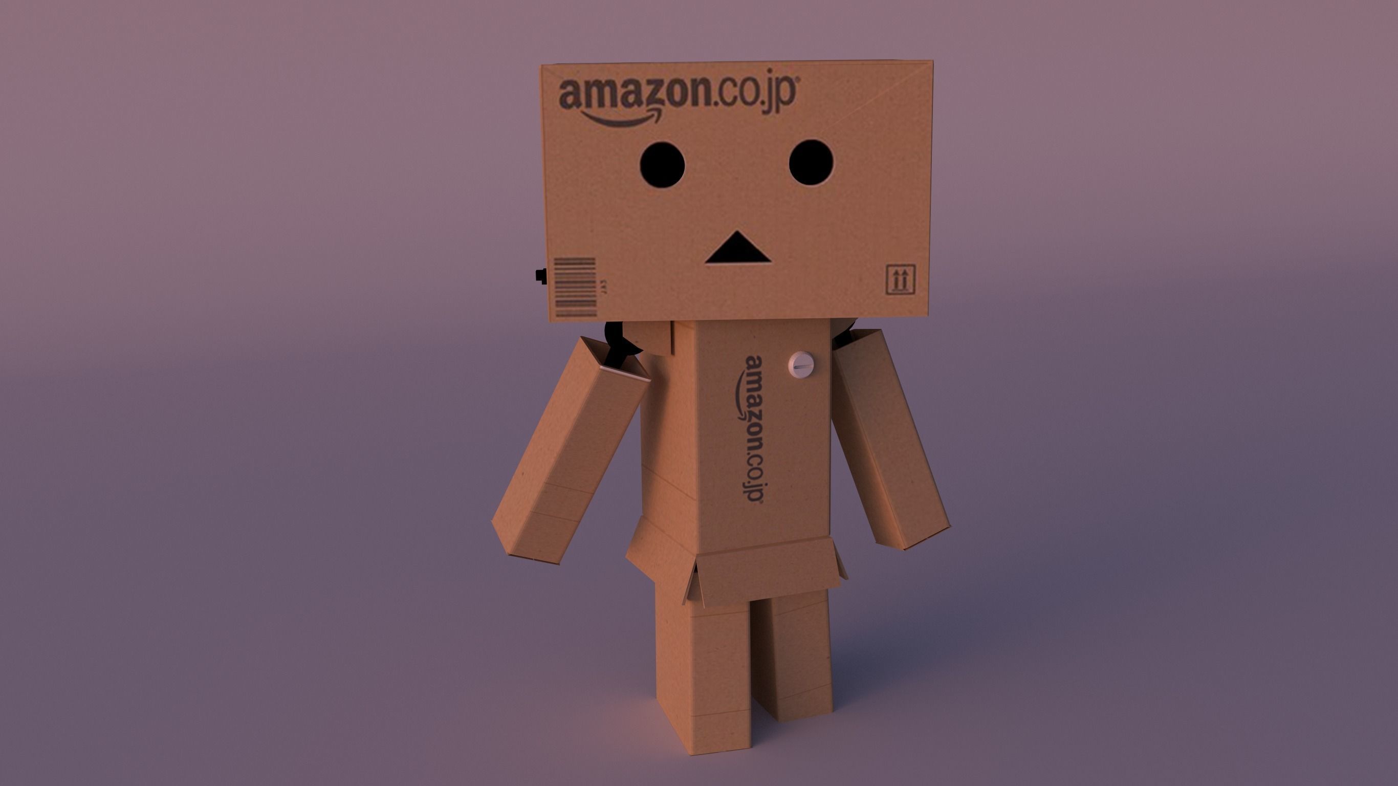 Danbo cardboard box with face free 3D model rigged | CGTrader