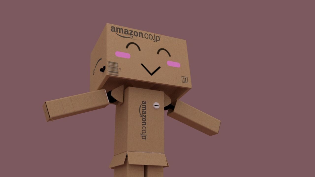 Danbo cardboard box with face free 3D model rigged | CGTrader