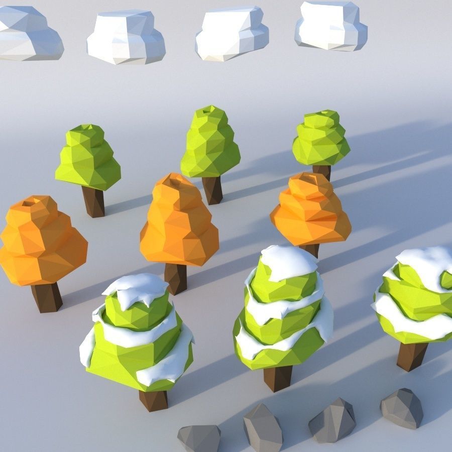Low poly environment set 3D model | CGTrader