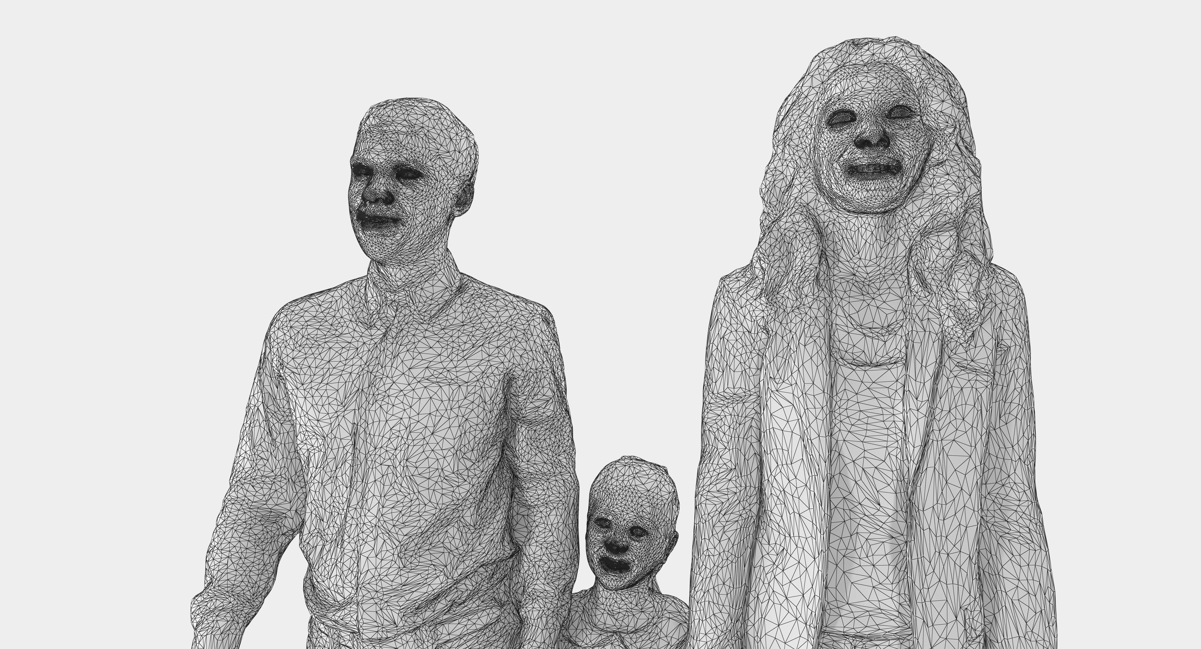 3D model Family Walking VR / AR / low-poly | CGTrader