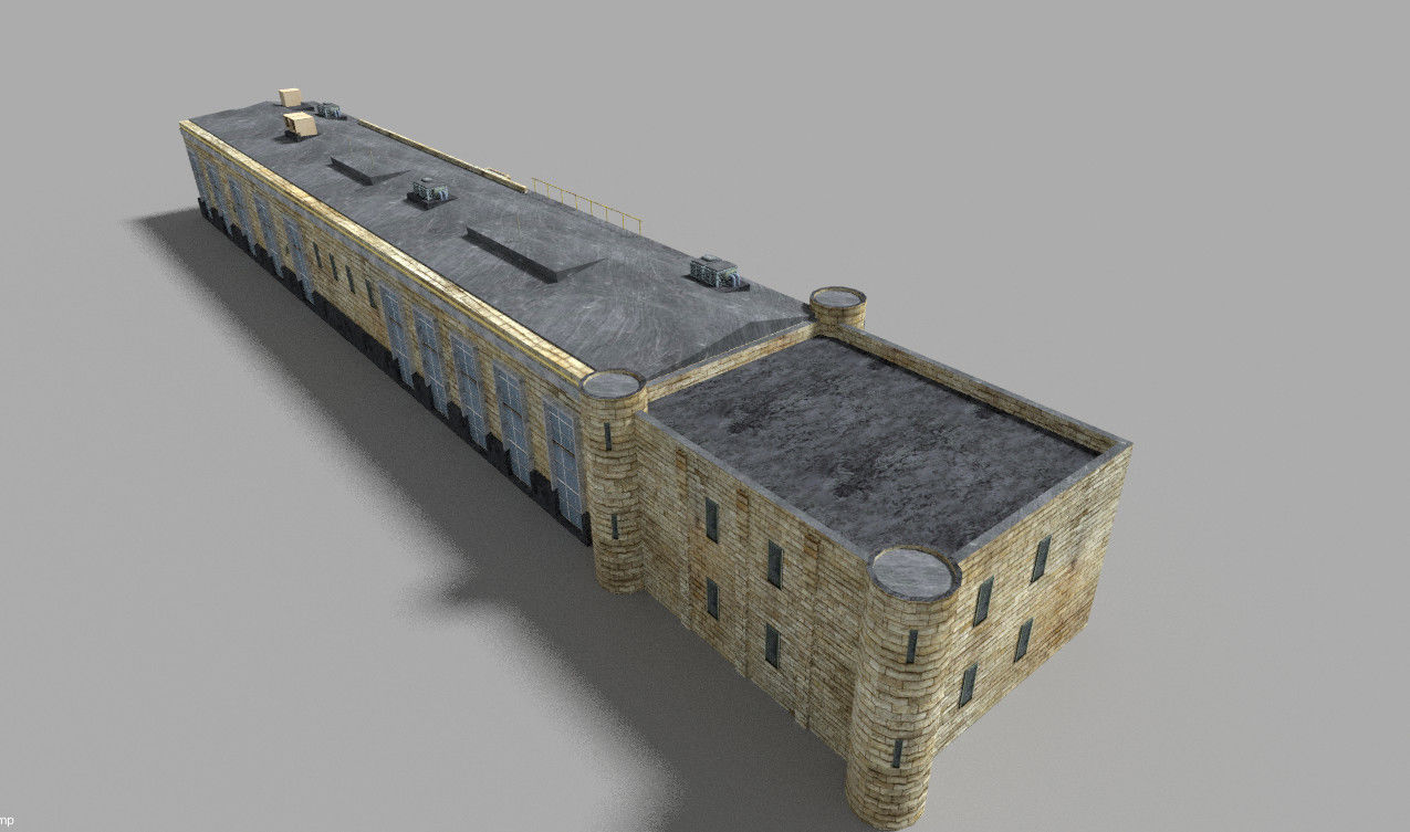 3D model low poly prison building 3 VR / AR / low-poly | CGTrader