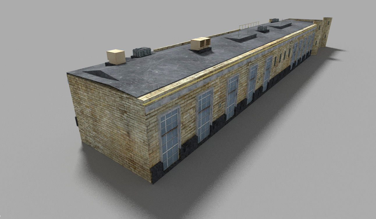 3D model low poly prison building 3 VR / AR / low-poly | CGTrader