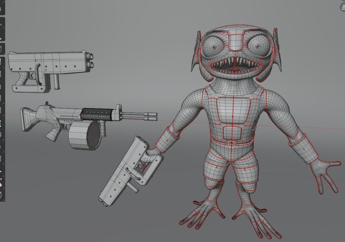 3D model Alien Mech Suit and Alien Soldier VR / AR / low-poly rigged ...