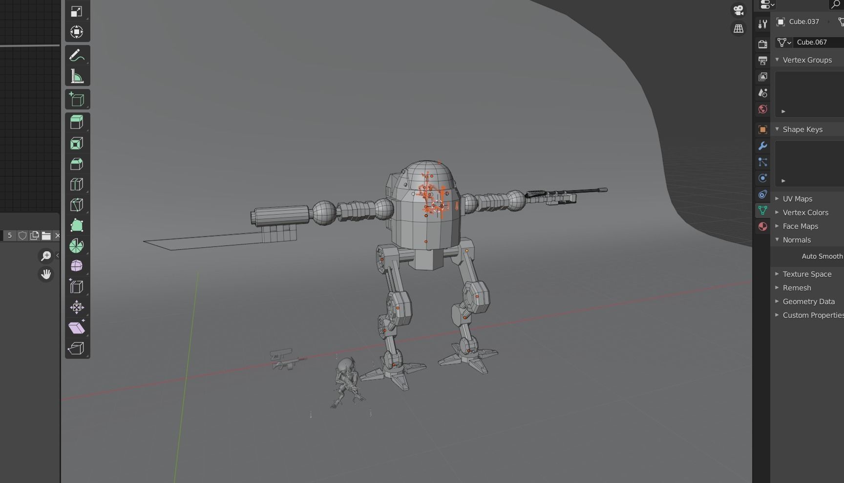 3D model Alien Mech Suit and Alien Soldier VR / AR / low-poly rigged ...