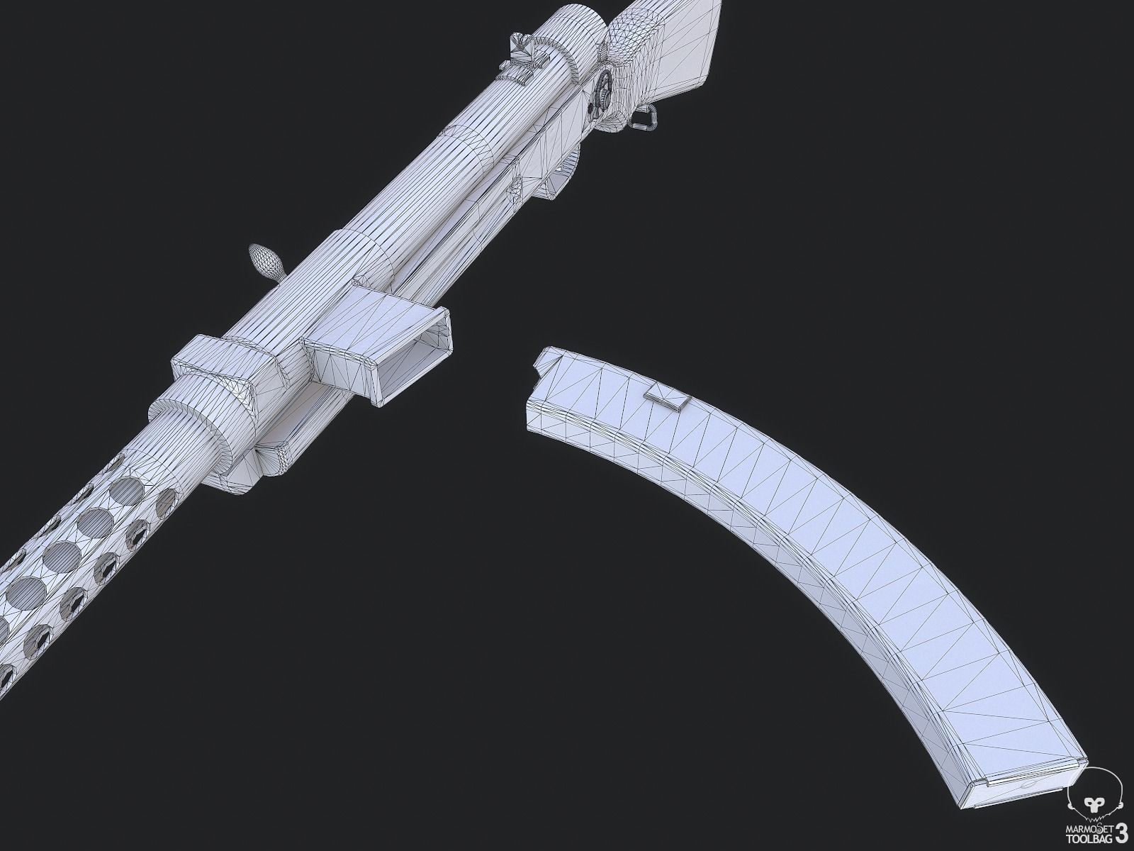 3D model Type 100 Submachine Gun VR / AR / low-poly | CGTrader