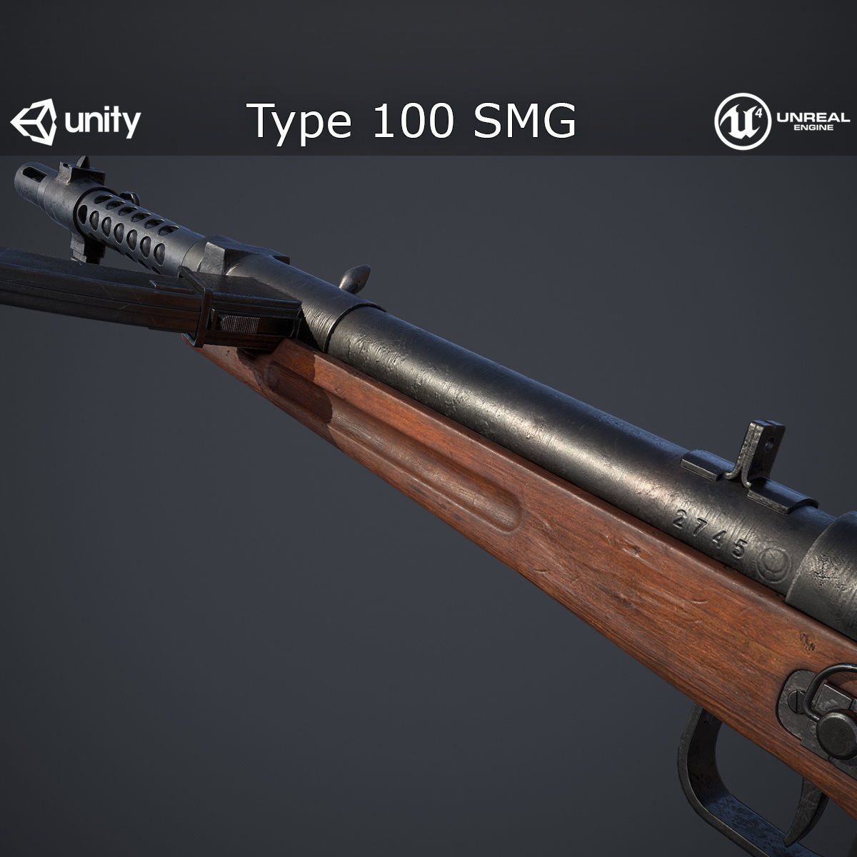 3D model Type 100 Submachine Gun VR / AR / low-poly | CGTrader