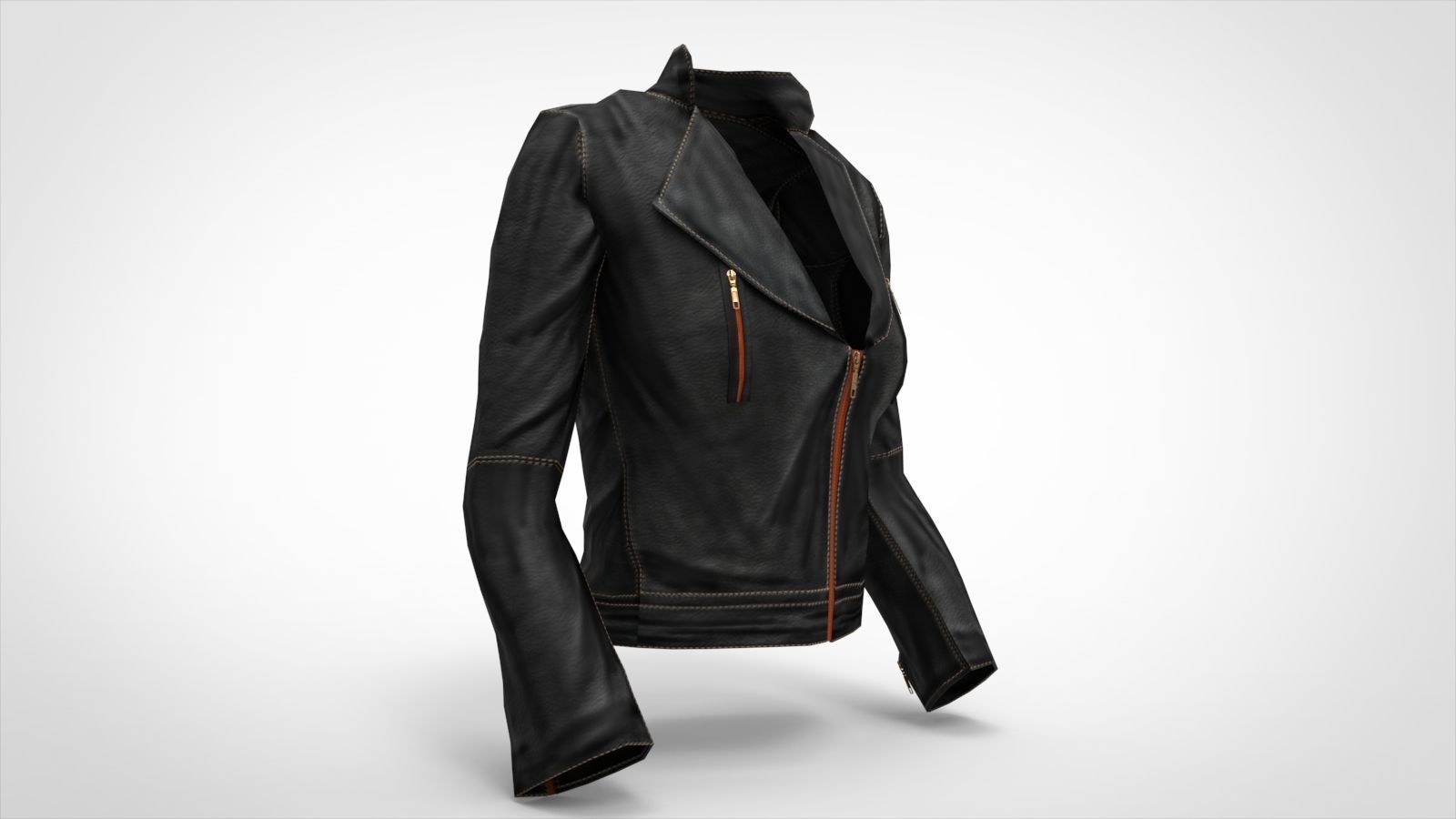 3D model women leather jacket VR / AR / low-poly | CGTrader