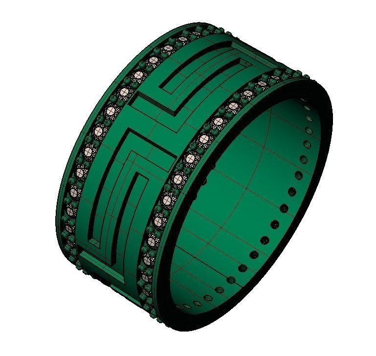 greek engagement ring with gems and with enamel 3D model 3D printable ...