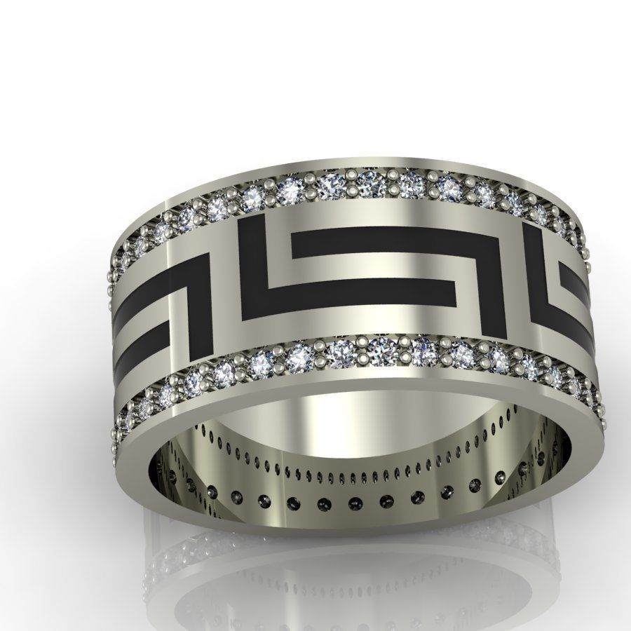 greek engagement ring with gems and with enamel 3D model 3D printable ...