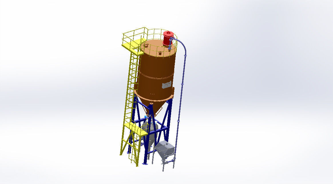 POWDER SILO AND TRANSFER CONVEYOR free 3D model | CGTrader