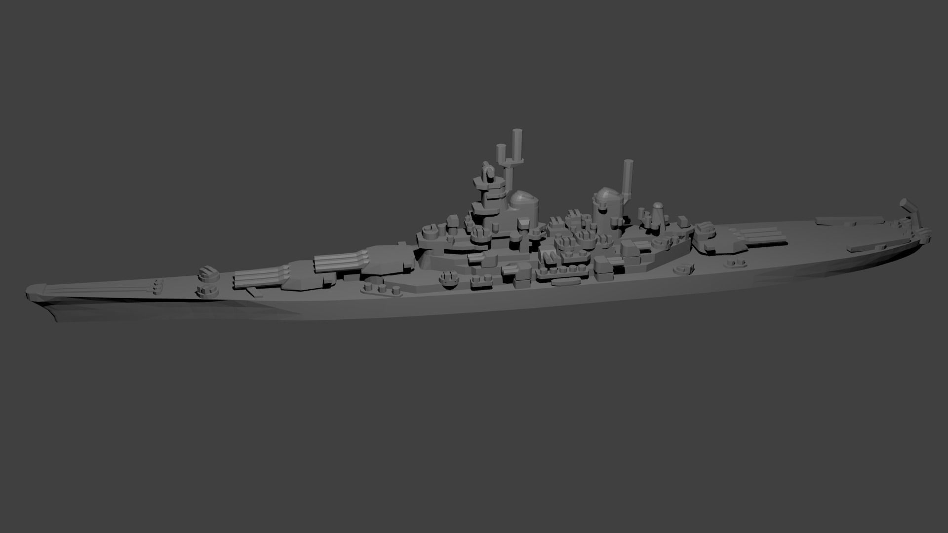US Iowa Class Battleship 3D model 3D printable | CGTrader