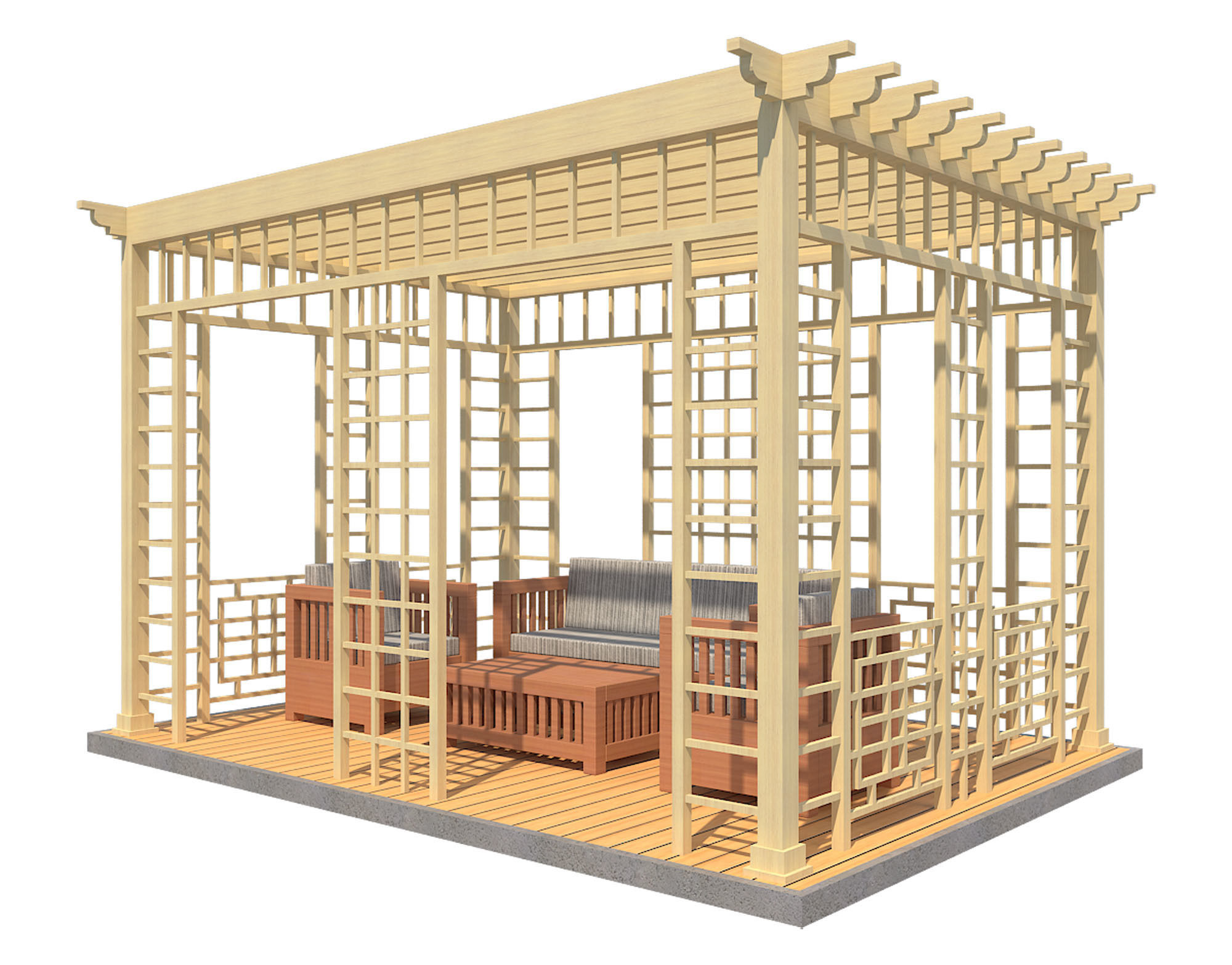 3D model Pergola 18 VR / AR / low-poly | CGTrader