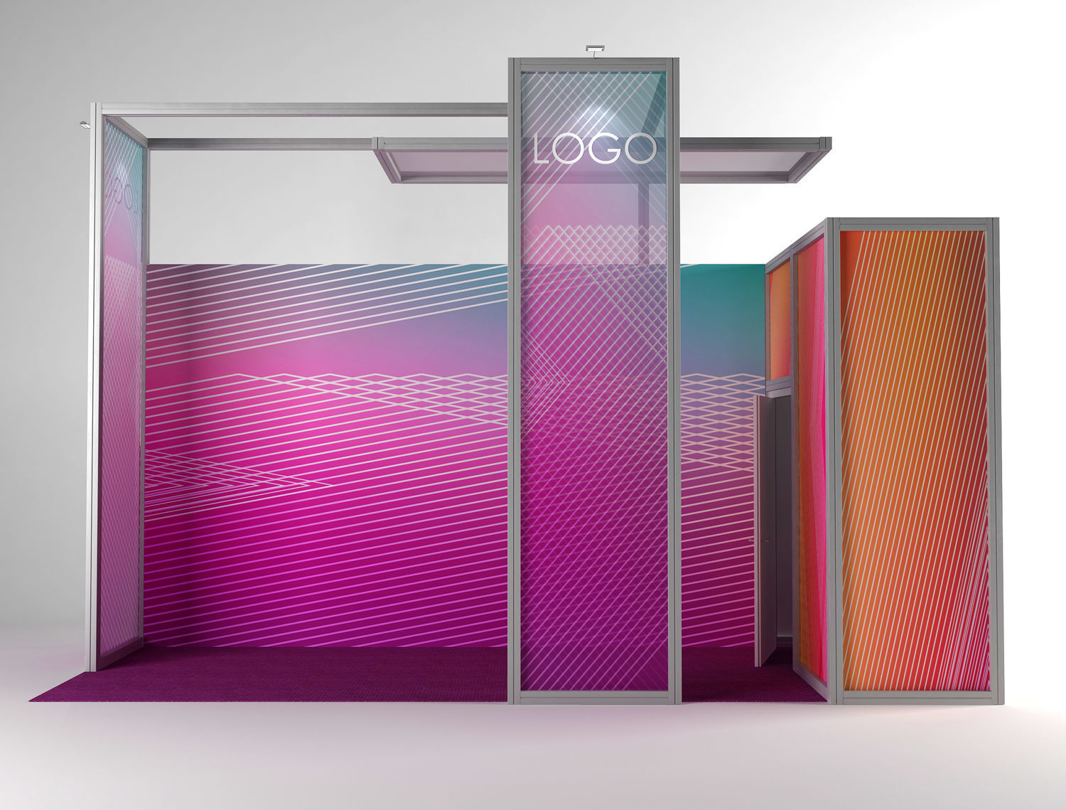 Exhibition stand octanorm maxima 6x2m 3D model | CGTrader