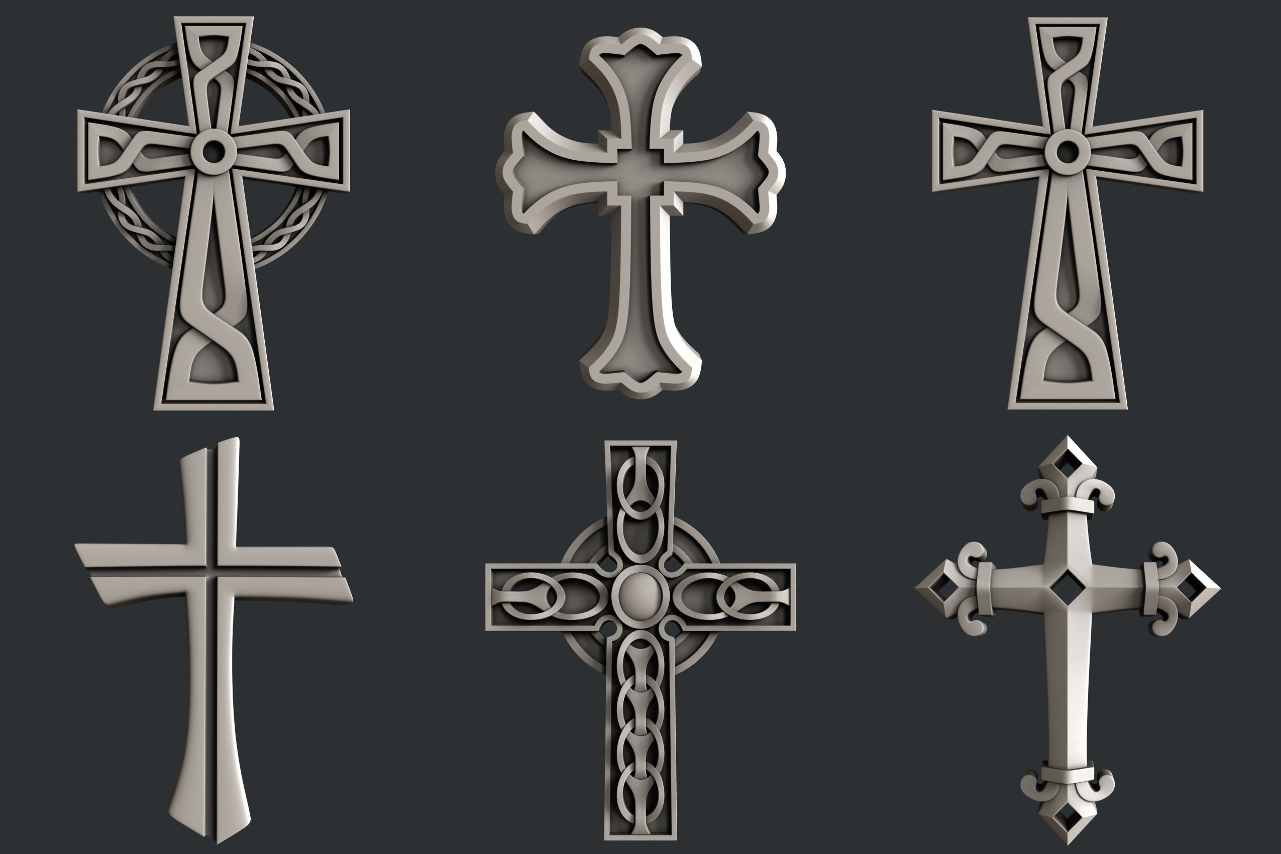 3d STL models for CNC set 5 cross 3D model | CGTrader
