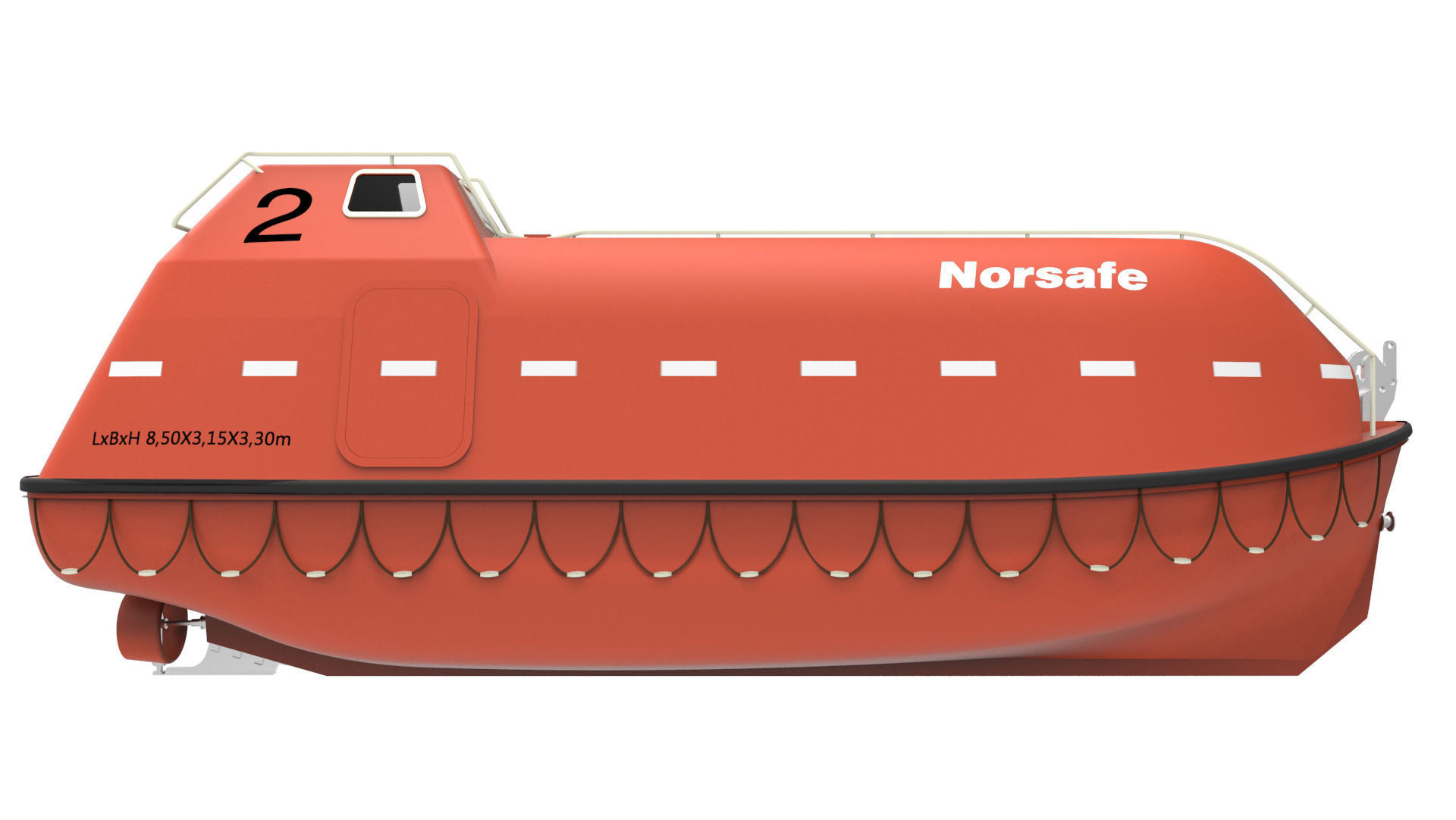 Lifeboat with number 3D model | CGTrader