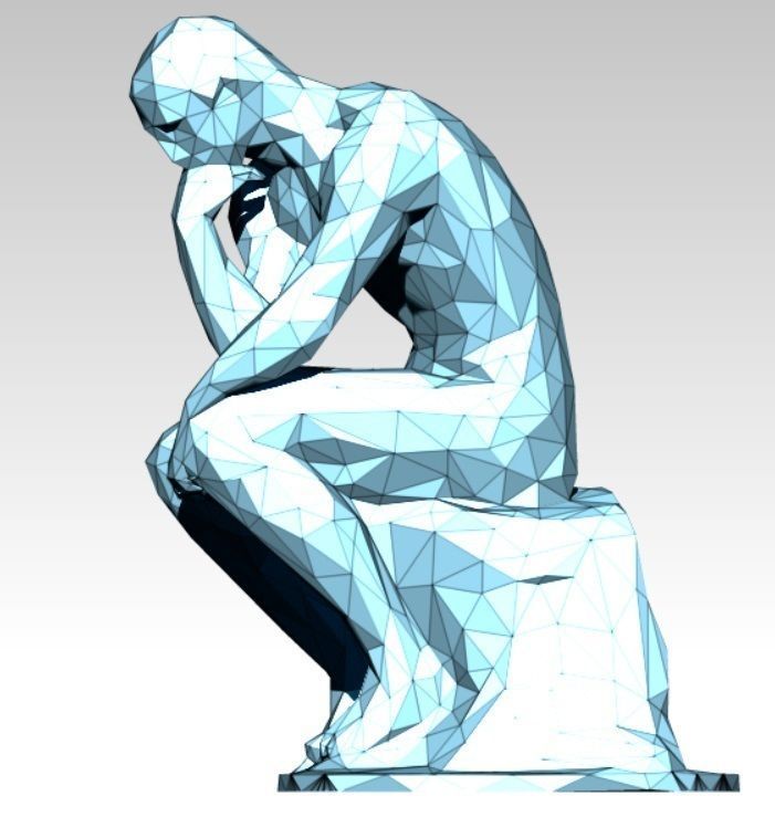 The Thinker Lowpoly Style 3D print model printable 3D model 3D ...