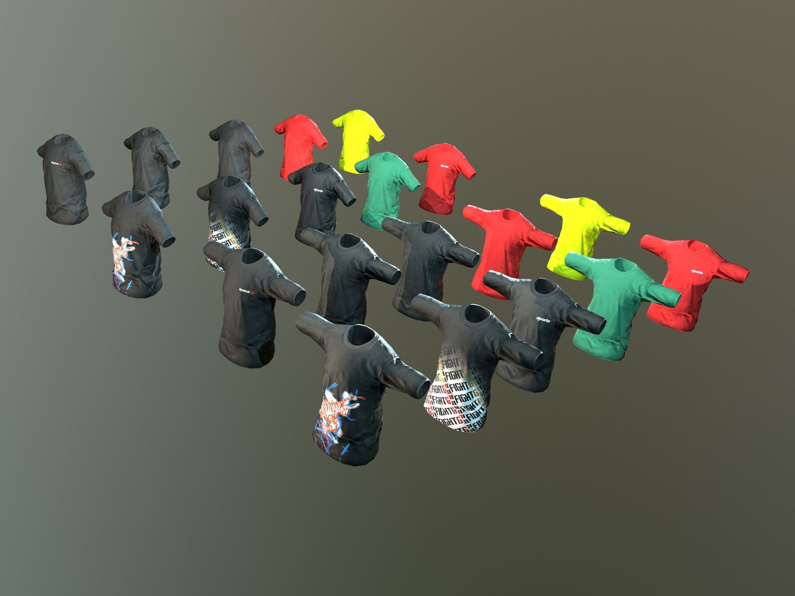 3D model Shirts 1 t shirt with tiger VR / AR / low-poly | CGTrader