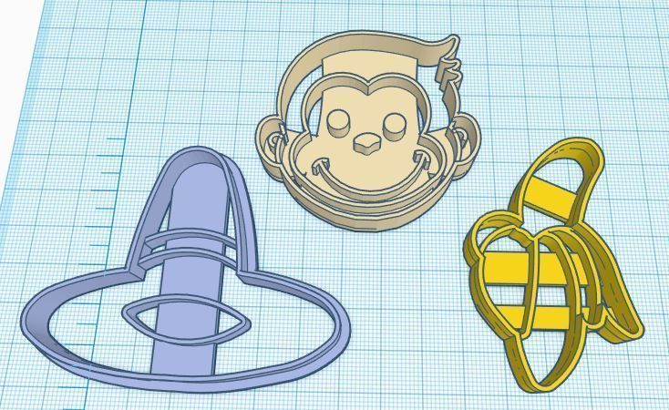 Curious George Cookie Cutter Set 3D model 3D printable | CGTrader