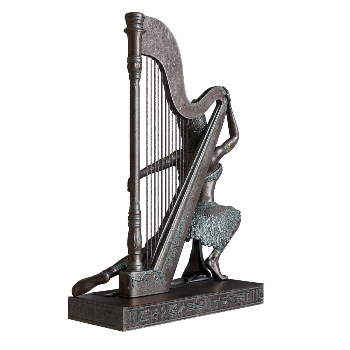 3D model Egyptian with harp VR / AR / low-poly | CGTrader