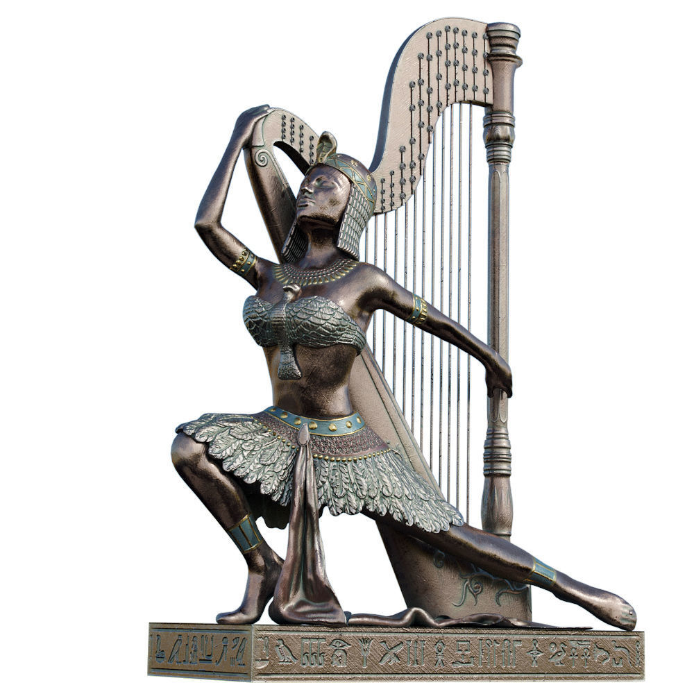 3D model Egyptian with harp VR / AR / low-poly | CGTrader