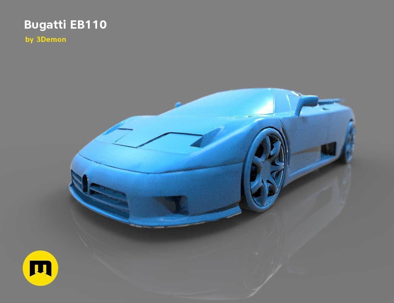 The mid-engine sport car - Bugatti EB110 3D model 3D printable | CGTrader
