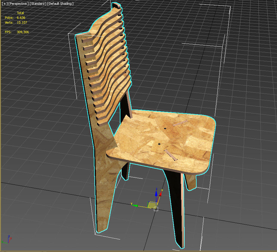 Chair MC for CNC router cut 3D model 3D printable | CGTrader