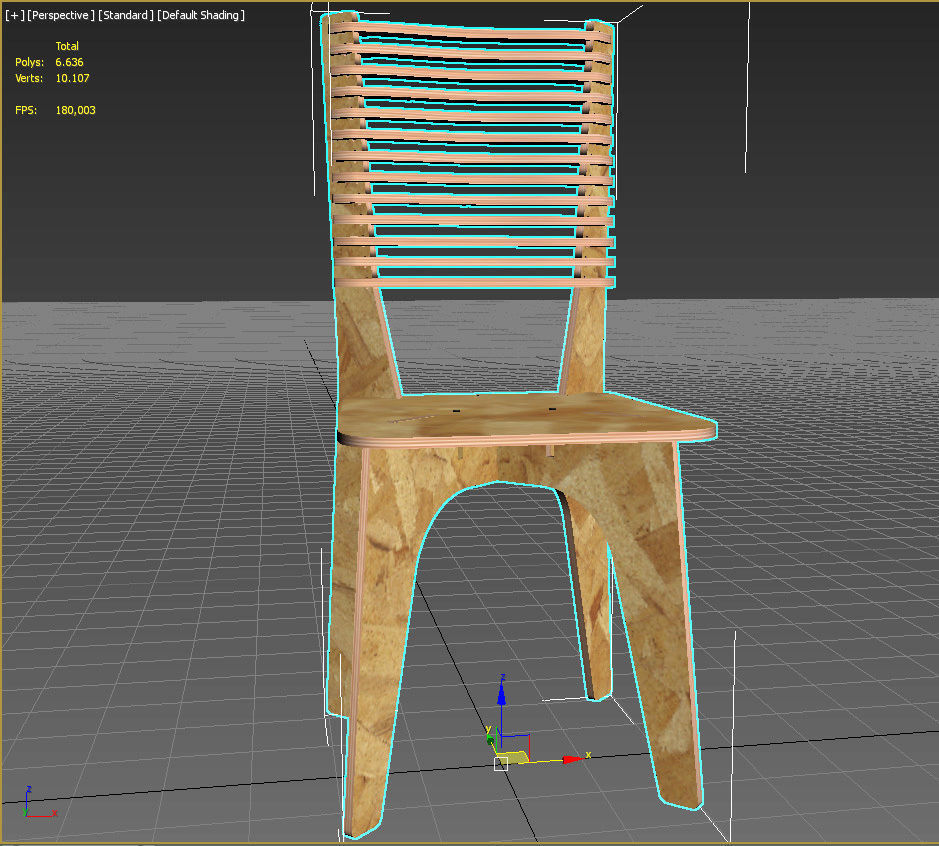 Chair MC for CNC router cut 3D model 3D printable | CGTrader