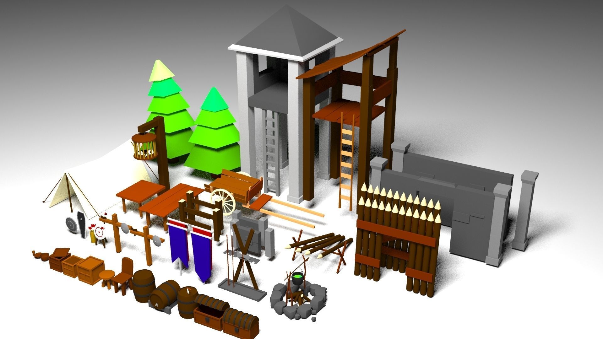 Medieval Asset free VR / AR / low-poly 3D model | CGTrader