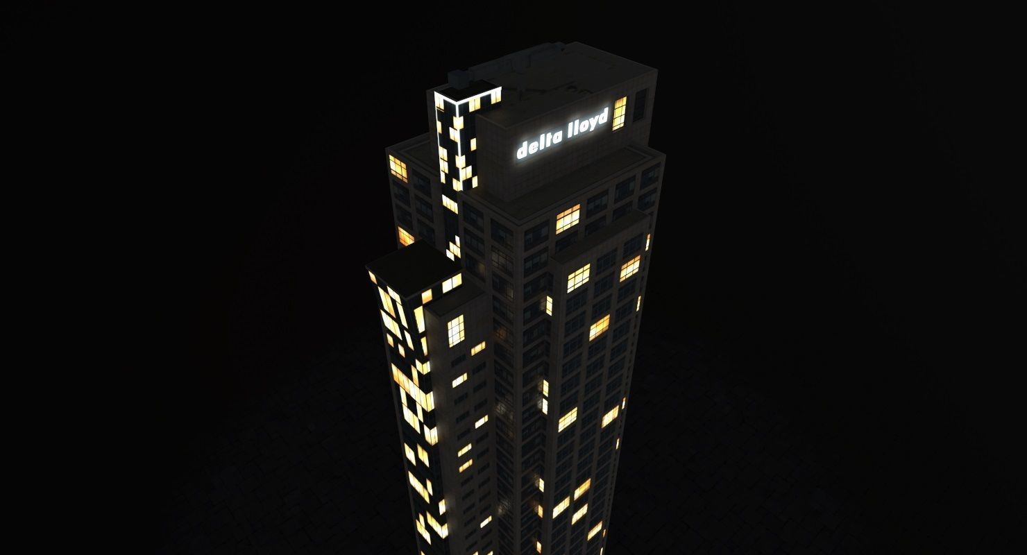 3D model Amsterdam Mondriaan Tower VR / AR / low-poly | CGTrader